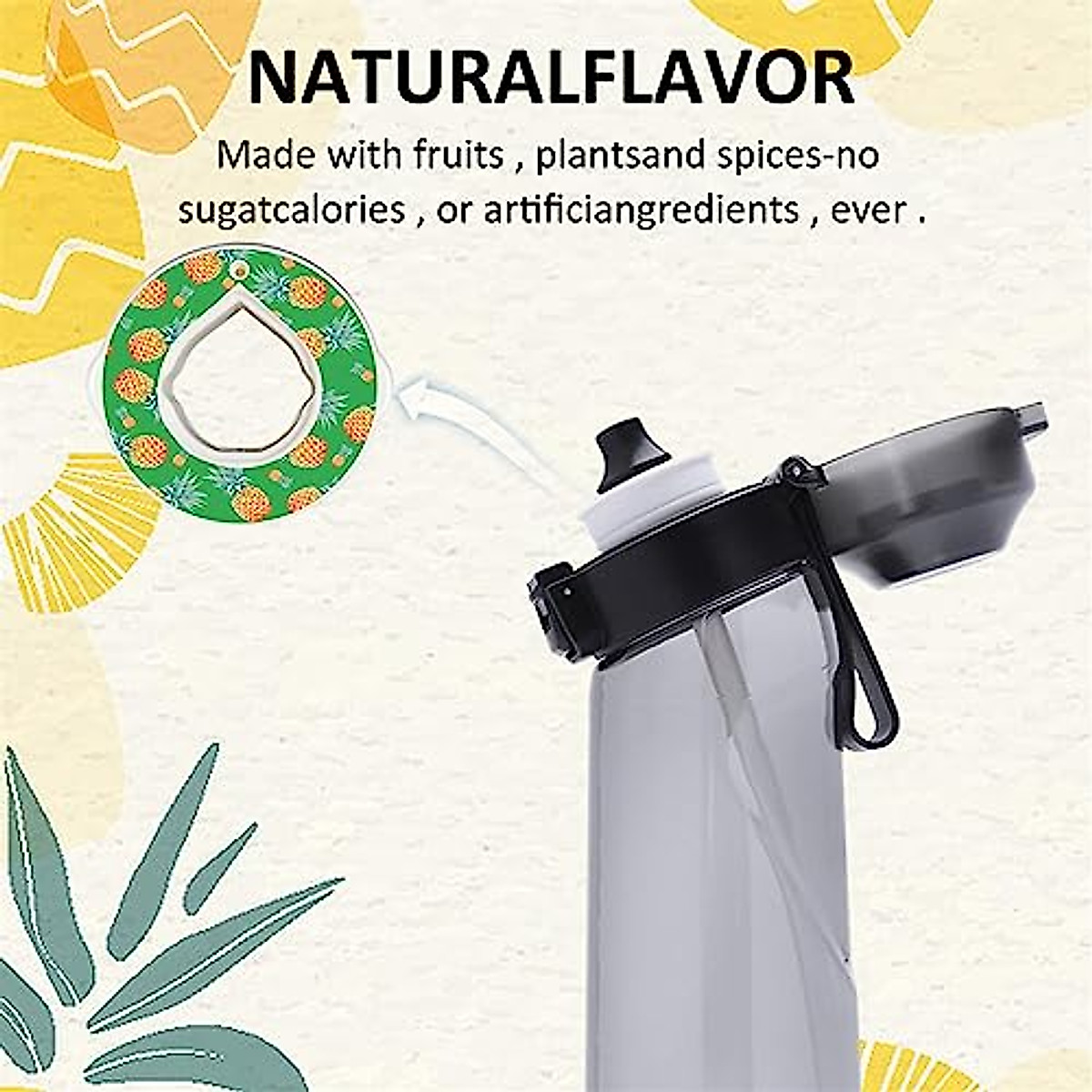 hixswnu 4pcs Compatible with Air Up Water Bottle Pods, Fruit Fragrance Rings,Water Cup Scented Pods for Outdoor Sports,006