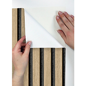 Oak Slat Wood Peel and Stick Wallpaper