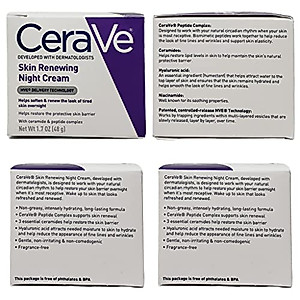 CeraVe Skin Renewing Day and Night Bundle - Contains CeraVe Day Cream Retinol with SPF 30 (1.76 oz) and CeraVe Night Cream with MVE Delivery Technology (1.7 oz)