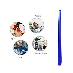 Zest Candle 12-Piece Taper Candles, 12-Inch, Blue