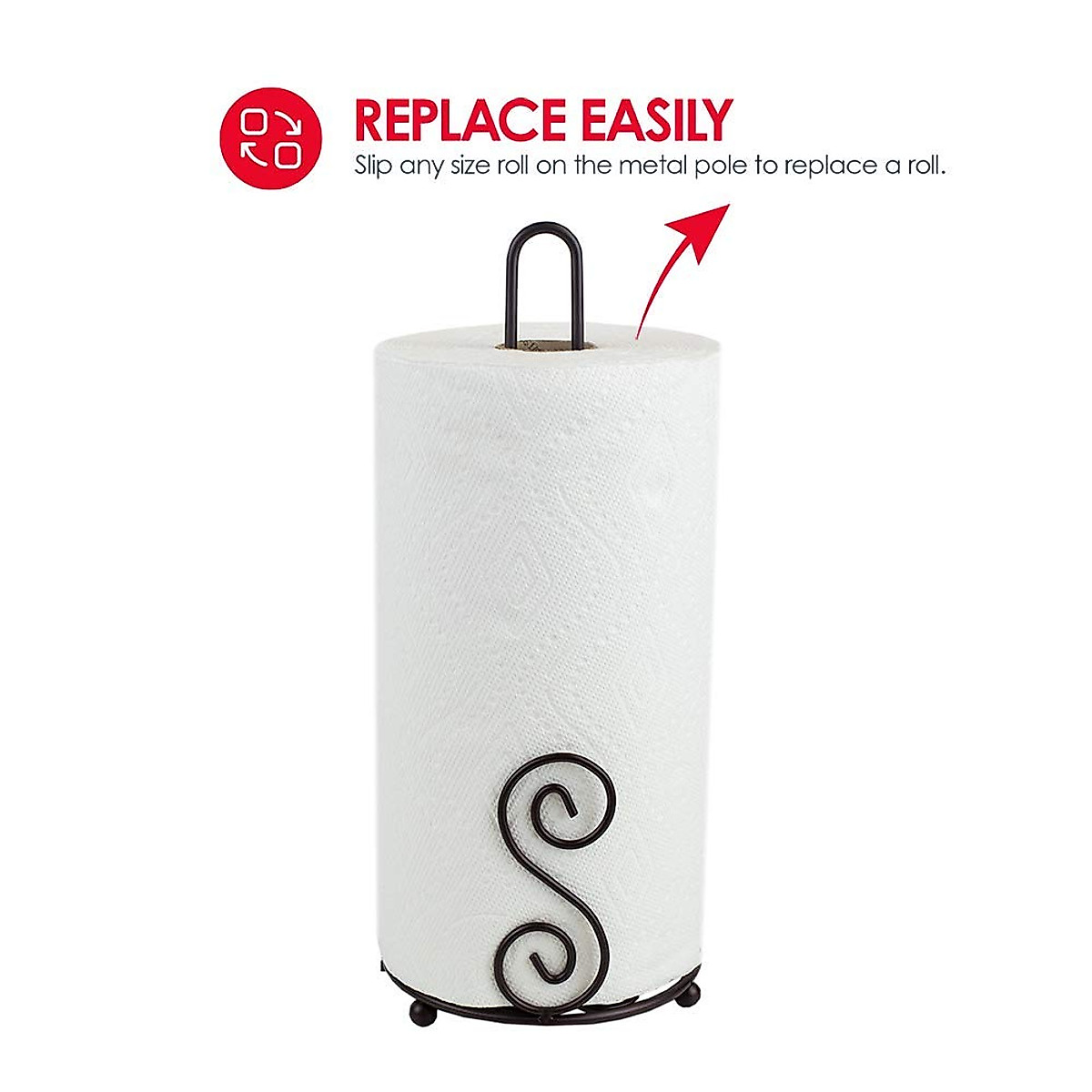 Home Basics PH10655 14 Inch Bronze Color Paper Towel Holder