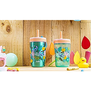 Zak Designs Disney Lilo and Stitch Kelso Tumbler Set, Leak-Proof Screw-On Lid with Straw, Bundle for Kids Includes Plastic and Stainless Steel Cups with Bonus Sipper (3pc Set, Non-BPA, Stitch)
