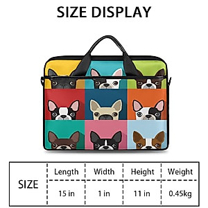 Cute Animal Dogs Laptop Computer Bag Waterproof Shoulder Messenger Bag 13-15 inch Durable Laptop Tote Bag with Shoulder Strap Handle Lightweight Crossbody Briefcase