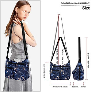 Kamo Crossbody Bag for Women - Multi-pocket Shoulder Bag Lightweight Messenger Bag Casual printed Purse Handbag Travel Bag