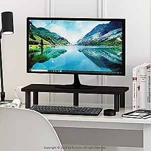 Furinno Turn-N-Tube Monitor Riser Stand, Espresso/Black