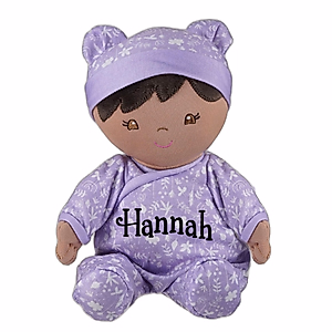 Baby Doll Toys, Stuffed Animal Soft Toys for Baby, Baby Girl Baby Boy, Plush Doll Keepsake Gifts, Personalized with Custom Name (Purple Leilani)
