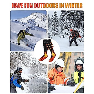 Rechargeable 2023 Upgraded Heated Socks for Men Women Elder, Washable Electric Thermal Warming Socks for Camping Hunting Winter Skiing Fishing Outdoors, Battery Included