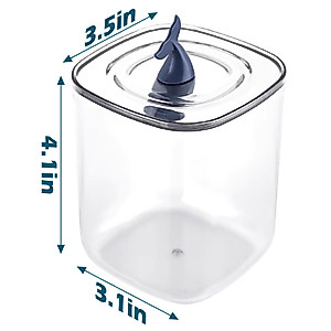 HomDSim 2 Pack Qtips Holder Dispenser,Cute animal shape Jar with Clear Lid Dustproof Cover,for Cotton Ball Swabs Round Pads Toothpick, Clear Plastic Jar Set for Bathroom Canister Storage Organization