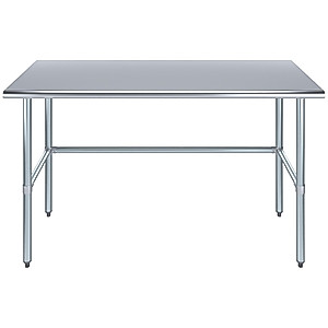 Express KitchQuip Open Base Stainless Steel Work Table with Galvanized