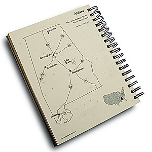 Journals Unlimited "Write it Down!" Series Guided Journal, Let's Go See All 50! Visiting The 50 States Journal, with a Kraft Hard Cover, Made of Recycled Materials, 7.5"x 9"