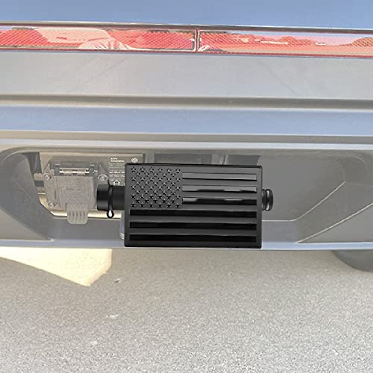 Bonrcea Heavy American Flag Metal Trailer Hitch Cover for 2 inch Receivers（with 5/8-Inch Pin Diameter Trailer Hitch Lock ）