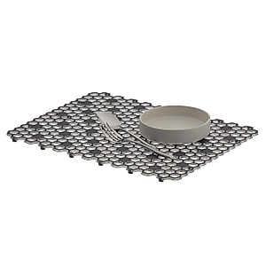 Spectrum Diversified Hexa Raised Feet Quick-Drying Heavy-Duty Protector with Non-Slip Surface, Large Farmhouse Sink Mat, Frost/Gray