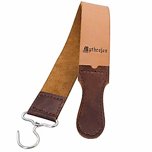 Mythrojan Straight Edge Razor Strop Leather Sharpening Strap for Straight Razor