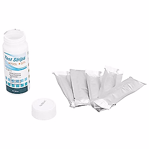 Vomeko 50Pcs Water Test Strip 6‑in‑1 PH Value Hardness Test Strip Pool Test Strip for Aquarium Pond, Quick and Accurate Water Quality Measurement.