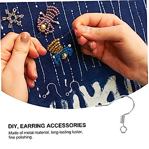 TEHAUX Earring Accessories Kit 50pcs Earring Hooks in Silver Copper Safe and Easy to Wear for DIY Jewelry