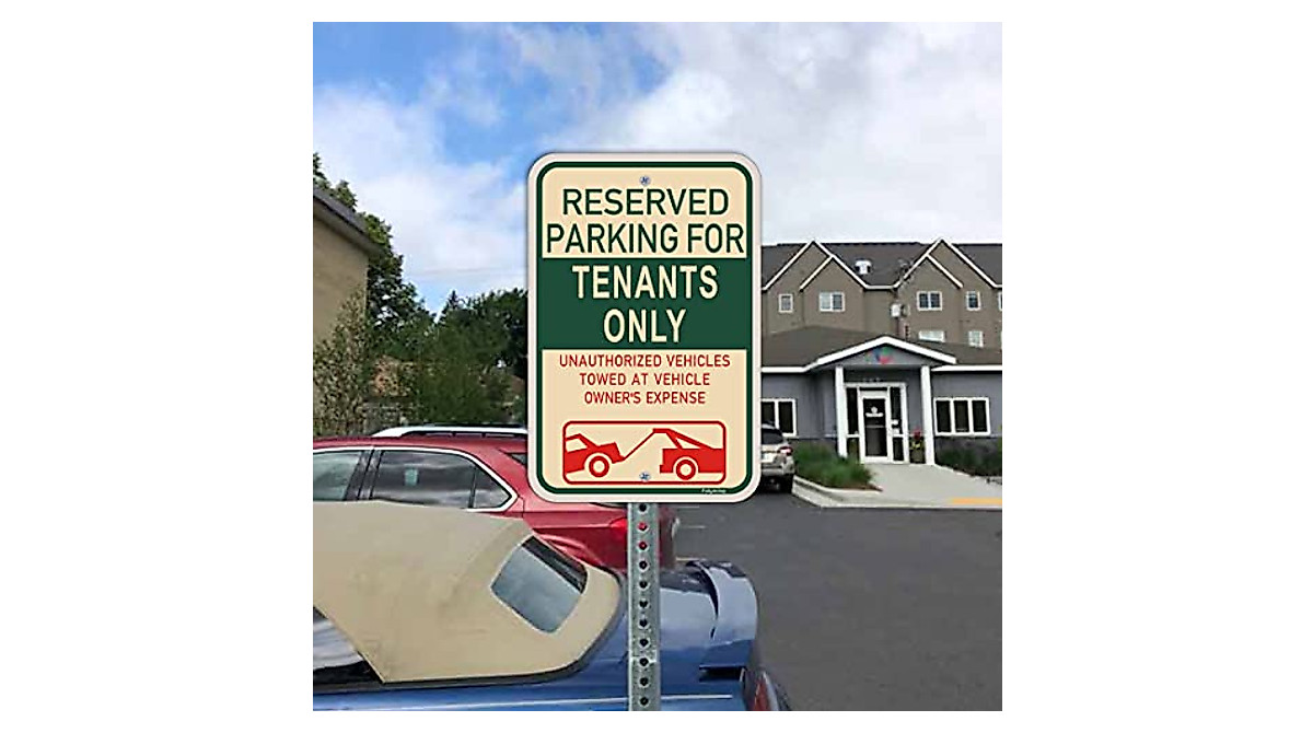 Reserved Parking Sign - 2 Pack for Tenants Only