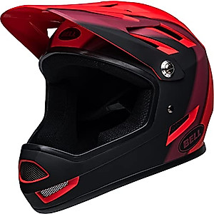 BELL Sanction Adult Full Face Bike Helmet - Matte Red/Black (2023), Medium (55-57 cm)