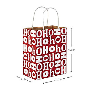 Hallmark 9" Medium Holiday Gift Bag Assortment (Pack of 12, Solids and Prints in Red, Green, Blue) Paper Gift Bags with Christmas Trees, Stripes, Polka Dots