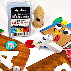 Mini Hot Glue Gun Sticks (Huge Bulk Pack of 200) 4" and 0.27 Diameter - Compatible with Most Glue Guns