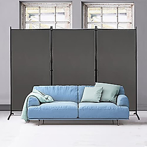 Partition Room Dividers 3 Panel Folding Privacy Screens 6 Ft Portable Office Walls Dividers for Room Separator 102"x20"x71", Grey