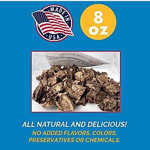 123 Treats Beef Lung Dog Tips Treat - All Natural Premium Jerky Chews for Your Dog (Beef Treats - Made in USA) 8 oz