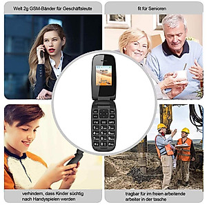XBOSS F200 Feature Mini Flip Dual Sim Card Fashion Mobile Phone Cellphone with Push Button Key Unlocked (Black)
