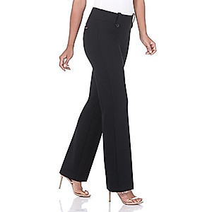 Rekucci Womens Smart Desk to Dinner Stretch Bootcut Pants w/Tummy Control (Black, 8)