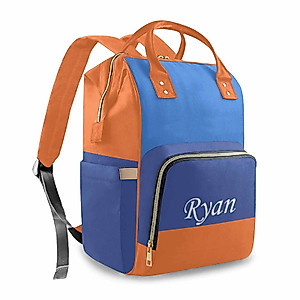 Custom Colourful Diaper Bag Backpack for Baby Girl Boy, Personalized Name Mommy Bags Baby Monogrammed Diaper Bags, Waterproof Nappy Travel Daypack for Dad Mom Gifts