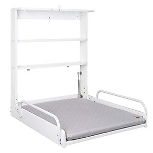 roba Wall Mounted Baby Changing Table, Foldable & Secure Baby Changing Wall Unit White