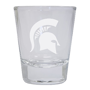 R and R Imports Michigan State Spartans Etched Round Shot Glass Officially Licensed Collegiate Product