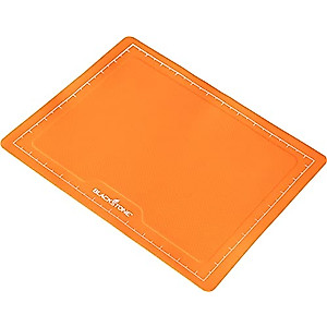 Blackstone 5433 Knife Roll Kit 1 Silicone Prep Mat, Integrated Salt and Pepper Shaker, 1 Large Prep Knife, 1 Small Prep Knife, 1 Containment Tube, Stainless Steel, Chef Travel Roll Bag/Case Orange