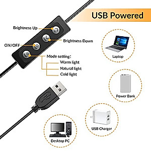 Video Conference Lighting with Tripod for Laptop&Computer -Webcam Light for Streaming-Zoom Lighting with 3 Dimmable Color & 10 Brightness Level for Self Broadcasting and Live Streaming
