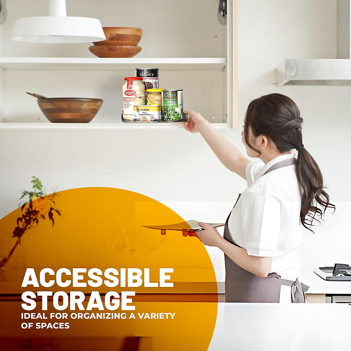 Simple Design Lazy Susan Organizer – Kitchen Cabinet Organizer – Heavy Duty Plastic – Multifunctional and Practical Design – Ideal for Kitchen, Under Sink, Bathroom (1 Pack)