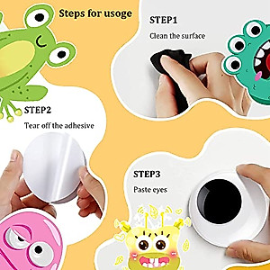 Wiggle Eyes Self-Adhesive Round, 3.93in/3.14in Self Adhesive Black White Plastic Wiggle Eyes for Party Decorations Refrigerator Door Christmas Trees Lawns Car Classroom DIY Craft Projects