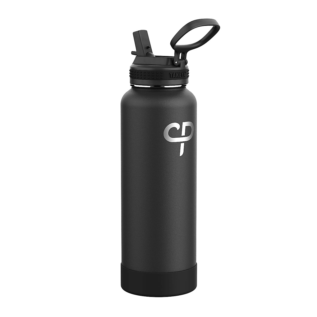 Takeya 40 oz CP Signature Pickleball Stainless Steel Insulated Water Bottle with Choice of Lid, Ace Black