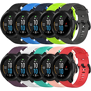 Band for Garmin Forerunner 945, Soft Silicone Replacement Watch Band Strap for Garmin Forerunner 945 / Forerunner 935 Smart Watch (No Tracker) 10 Pcs