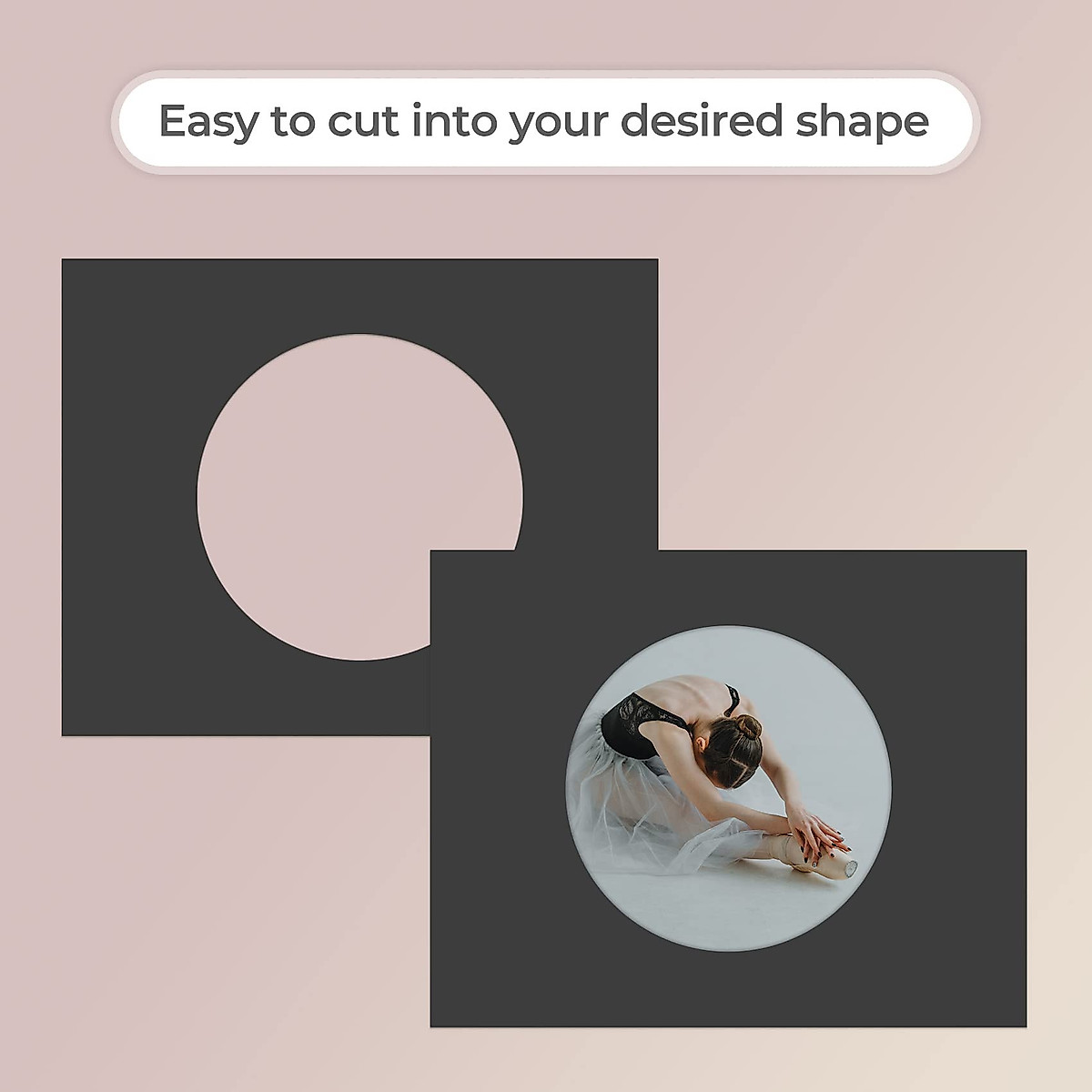 Frametory, 8x10 Black Uncut Picture Mat Boards, Backing Boards for Frames, Photos, Crafts - Pack of 12