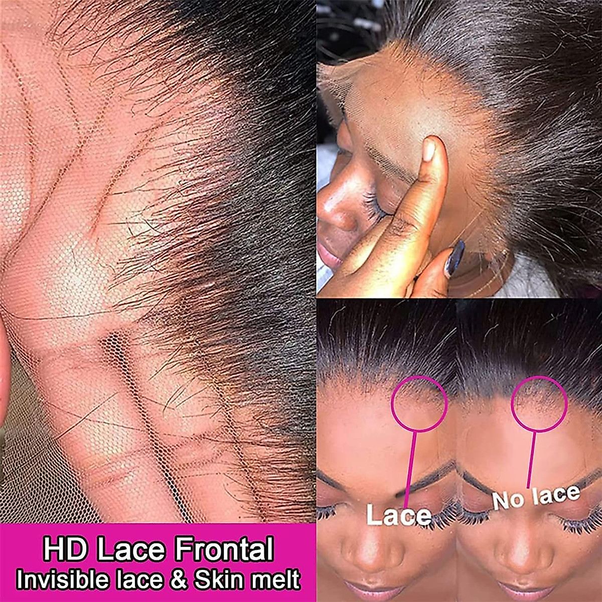 serwell 13x4 HD Lace Front Wigs Human Hair Pre Plucked 26 Inch Straight Lace Front Wigs For Women Human Hair 180% Density Glueless Transparent Straight Frontal Wigs Human Hair Bleached Knots