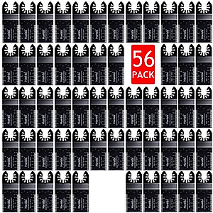 Hanida 56pcs Wood Oscillating Multitool Quick Release Saw Blades Compatible with Fein Multimaster Porter Cable Black & Bosch Decker Dremel Craftsman Ridgid Ryobi Makita Milwaukee Dewalt Rockwell