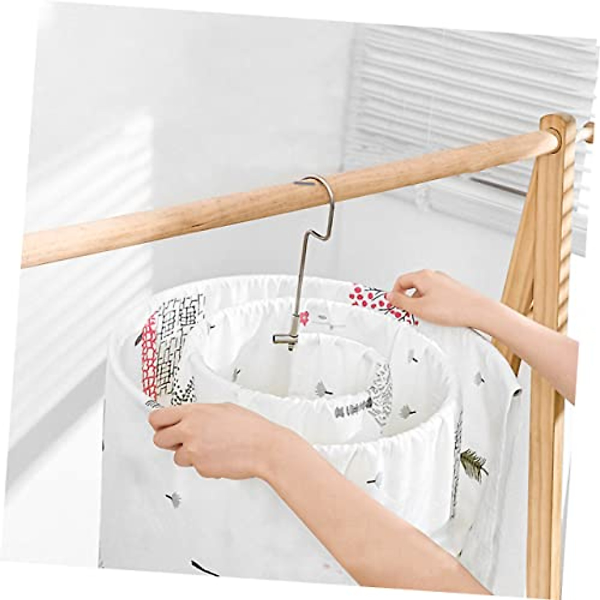 GARVALON Bed Linen Drying Rack Collapsible Clothing Rack Laundry Drying Rack Collapsible Folding Hangers 2pcs Blanket Hanging Rack Blanket Dryer Rack Spiral Sheet Dry Hanger Blanket Rack