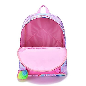 NOACLEA 3pcs Girls Unicorn Sequins Backpack Set Kids School Backpack With Lunch Box Pencil Case.
