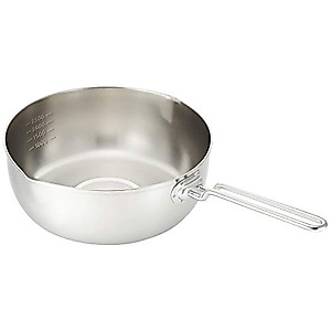 Endoshoji TKG AYK52024 Single-Handled Pot, Snow Flat Pot, 9.4 inches (24 cm), Stainless Steel, Rust Resistant, Durable, Hygienic, Induction Compatible, Inner Diameter x Depth 9.2 inches (234 mm) x