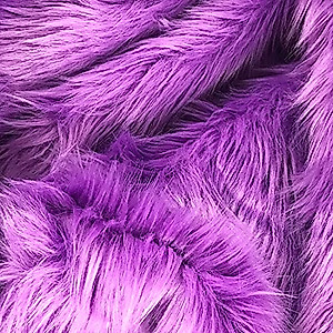 Bianna Creations | Faux Fur Fabric Pieces | US Based Seller | Shaggy Squares | Craft, Sewing, Costumes (Violet, 8x8 inches)