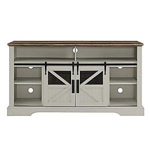 Electric Fireplace 60 Inch Electric Fireplace with Door Sensor Entertainment Center (Jasmine White)