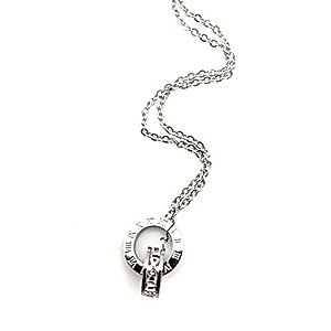 Smiling Wisdom - Timeless Friend Special Friendship Greeting Card with Time Intertwined Double Circle Necklace Gift Set - Best BFF Bestie Woman - Stainless Steel CZ (Silver)