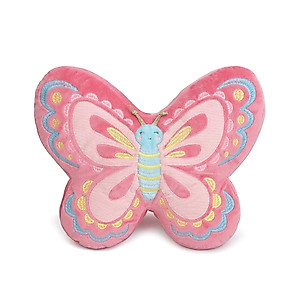MON AMI Sparkle Butterfly Decorative Plush Throw Pillow - 12.5x10”, Soft Cushion, Stuffed Toy Décor Gifts for Kids of All Ages, Nursery Décor