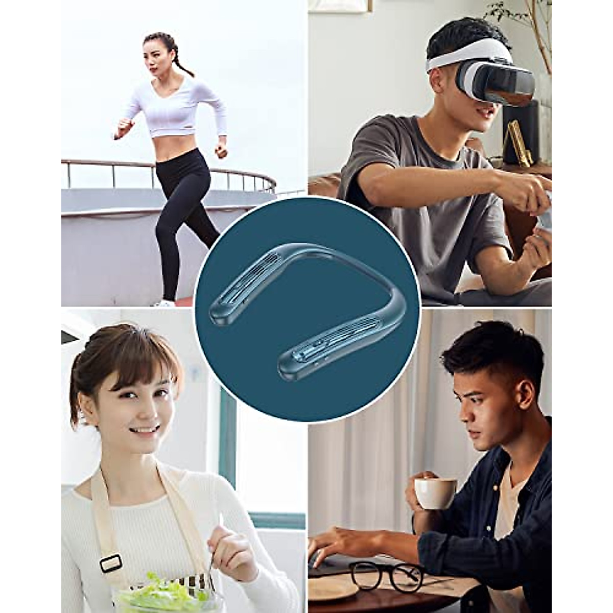 Neckband Bluetooth Speakers，BBH-939 Portable Bluetooth Speakers Wireless Wearable Speaker CVC 8.0 Noise Cancelling 3D Surround Sound Personal Sport Speaker with Mic for Home&Outdoor(Blue 2023)