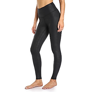 Colorfulkoala Women's High Waisted Matte Faux Leather Leggings Full Length Yoga Pants(M, Black)