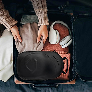 SCAVATA Hat Travel Case, Hard Carrying Baseball Caps Case with Handle & Adjustable Shoulder Strap, Hat Organizer Hats Carrier for 6-8 Hats Snapback Caps Storage (Black)