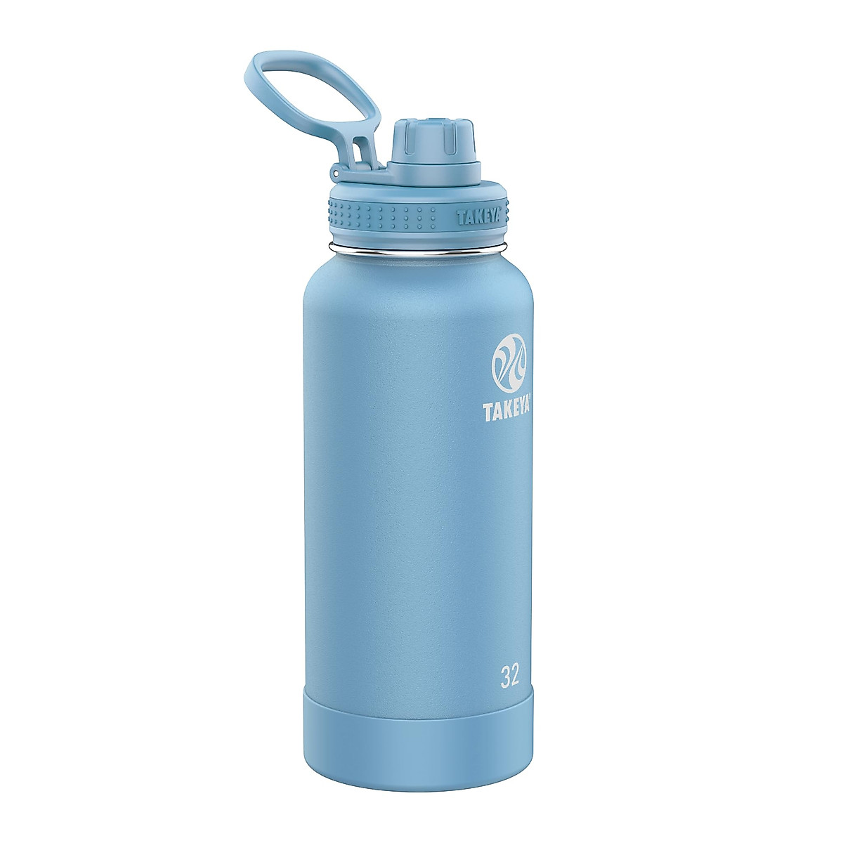 Takeya Actives Water Bottle with Spout Lid - Bottle with Double Stainless Steel Insulation - Dishwasher Safe & BPA-Free - Bottle with Spout Lid & Removable Bumper - 32 oz, Bluestone
